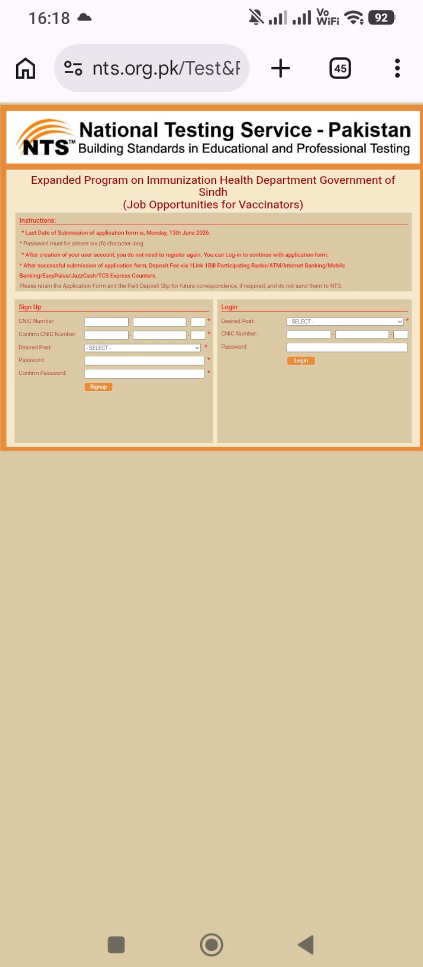 Sindh Vaccinator BPS-06 Jobs 2026 Apply Online – Complete Form Filling ...